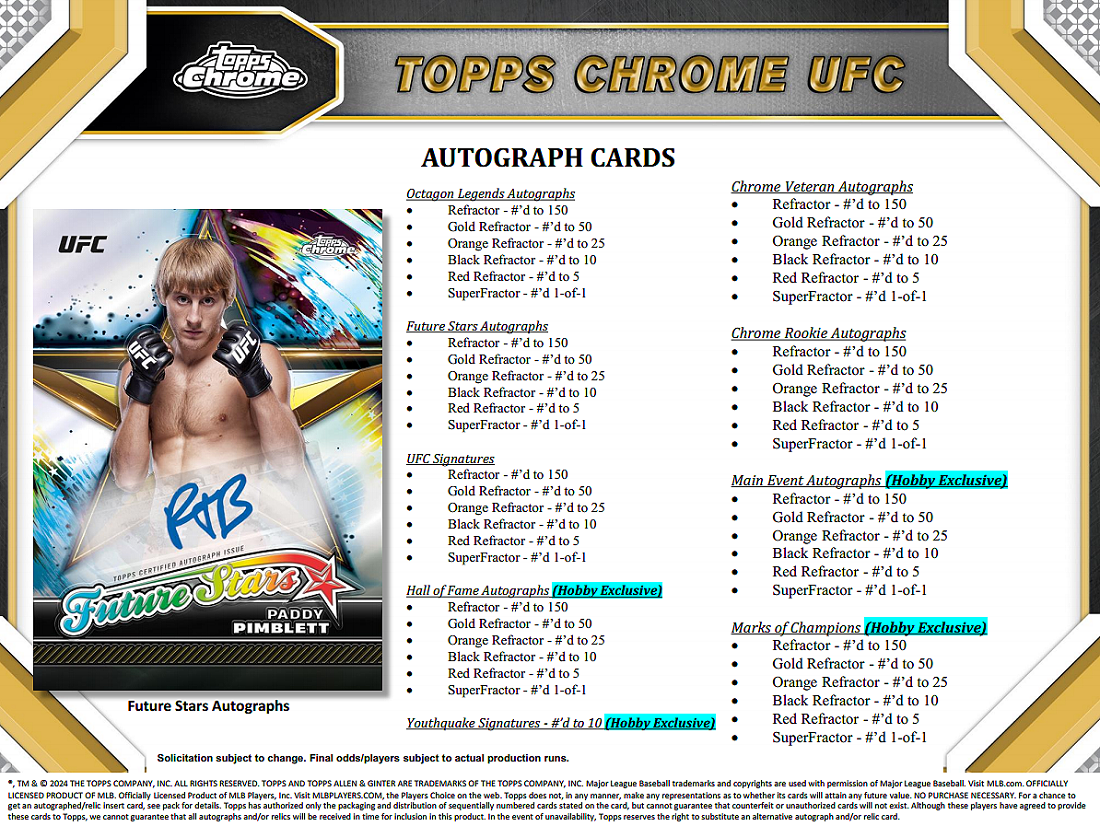 2024 Topps Chrome UFC-Hobby